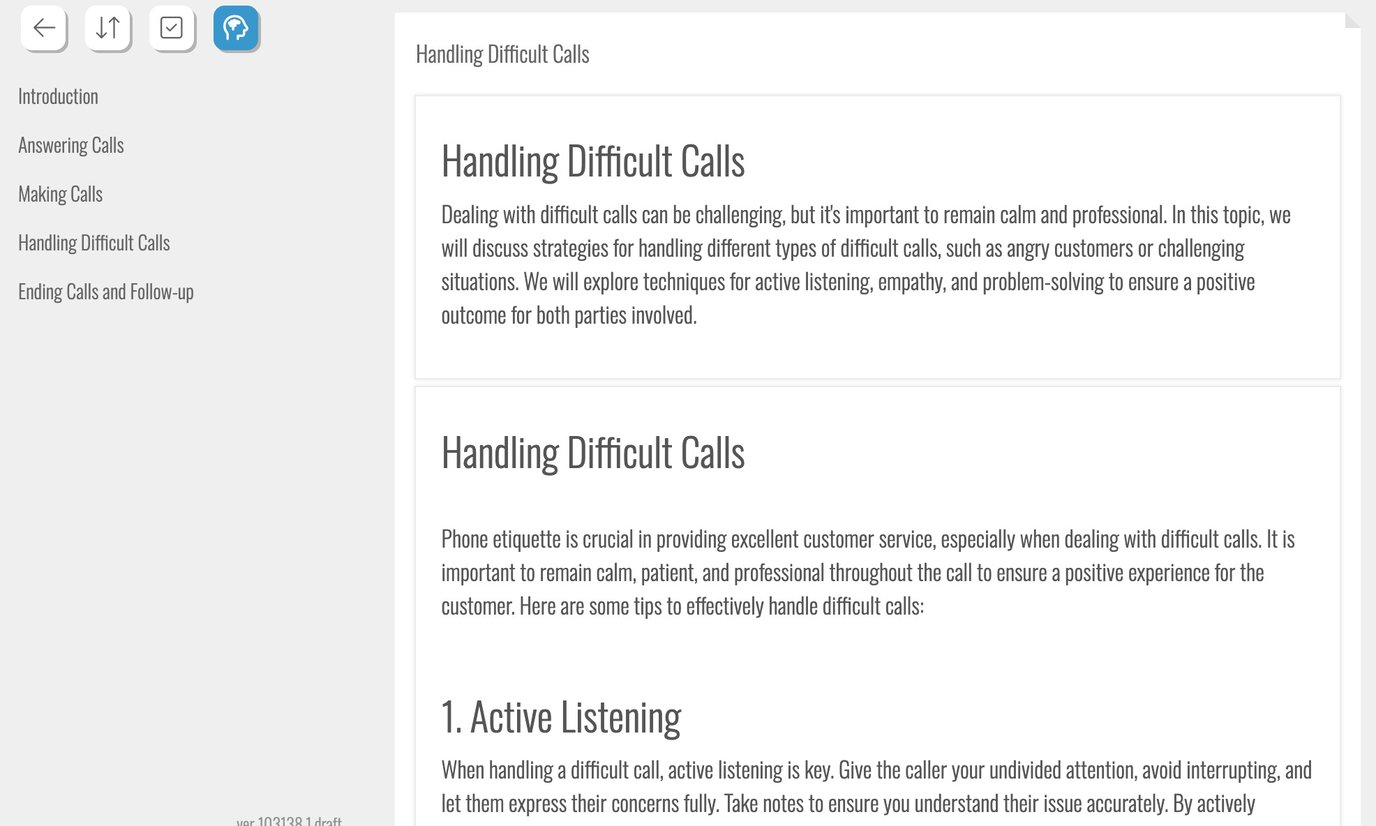 Using the AI content generator