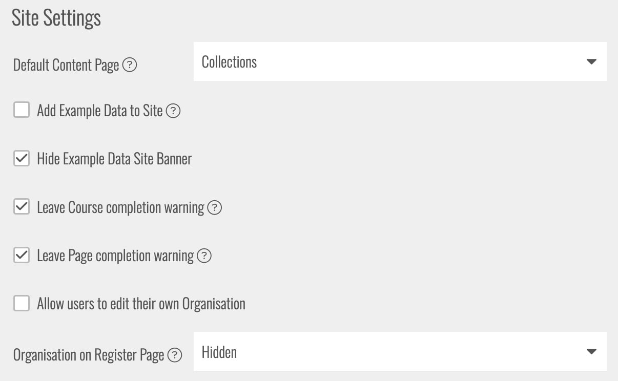 Updating your Site Settings
