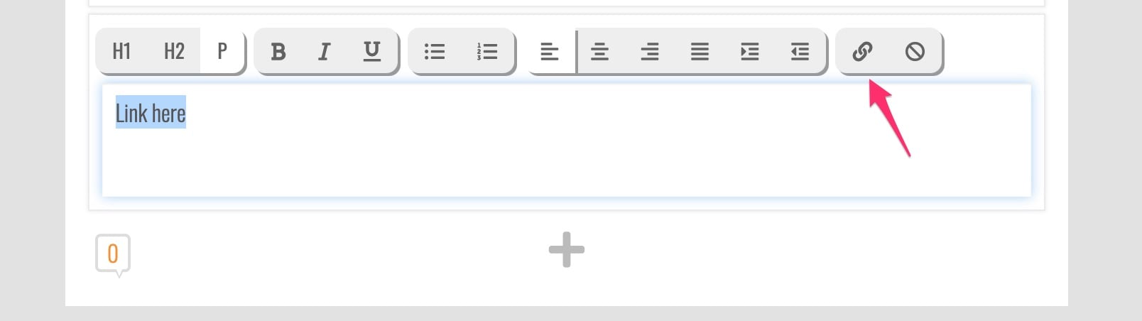 How do I add a hyperlink to the text in my course?