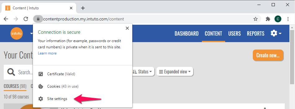 How do I change my browser permissions to allow video and audio?