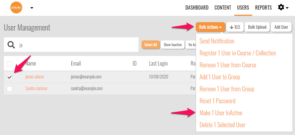 Active/Inactive Users