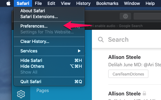 How do I change my browser permissions to allow video and audio?