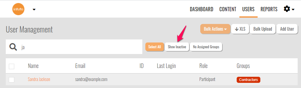 Active/Inactive Users
