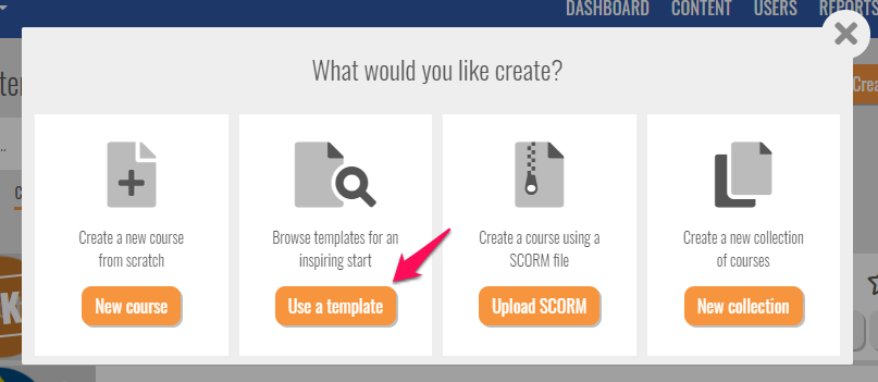 How to use a course template